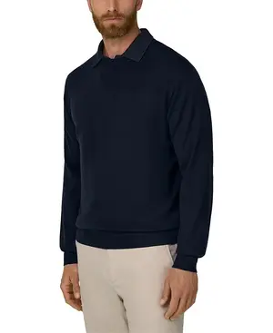 Boggi Milano Extrafine Merino Wool Crew Neck Jumper - Navy Blue