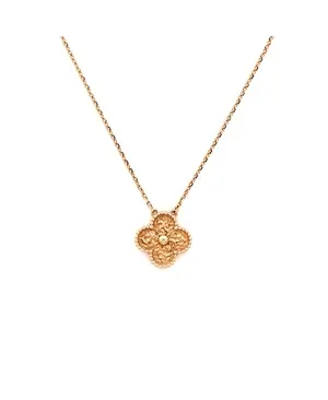 VAN CLEEF & ARPELS Vintage Alhambra Pendant Necklace 18k Rose Gold - Pink