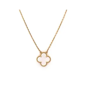 VAN CLEEF & ARPELS Vintage Alhambra Pendant Necklace 18k And Mother Of Pearl - Gold