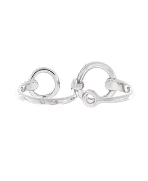 Hermès Large Filet D'or Double Ring 18k Gold With Diamonds