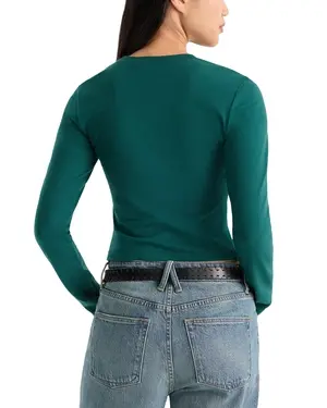 Good American Cotton Stretch Long Sleeve Baby Tee
