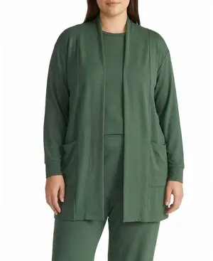 Universal Standard Plus Travelknit Minimalist Cardigan - Conifer