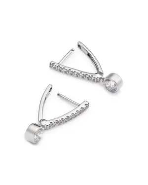 Bloomingdale'S Diamond Solitaire Drop Earrings In 14k White Gold, 0.75 Tcw