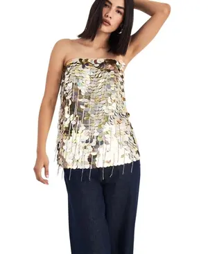 Nasty Gal Disc Tassel Bandeau Top