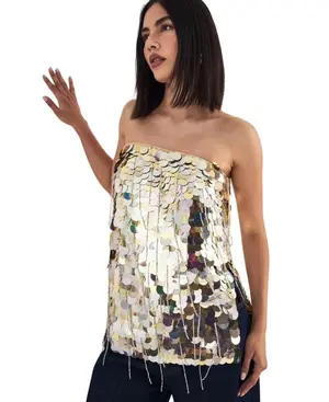 Nasty Gal Disc Tassel Bandeau Top