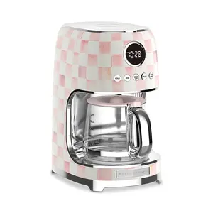 MACKENZIE-CHILDS Check Drip Coffee Maker - Rosy