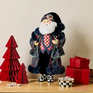 MACKENZIE-CHILDS Timeless Tartan Fabric Santa Figure