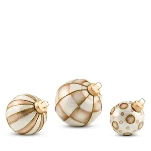 MACKENZIE-CHILDS Mocha Capiz Tabletop Ornament Balls, Set Of 3 - No Color