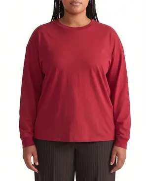 Universal Standard Plus Long Sleeve Relaxed Tee - Garnet