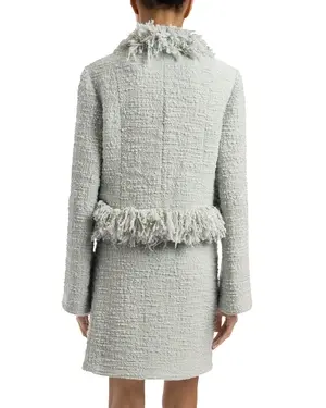 LIBEROWE Wool Blend Cropped Fringe Jacket