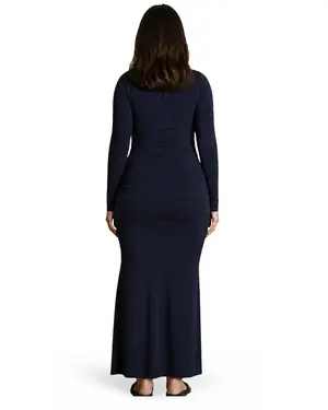 NOM MATERNITY The Curve Ruched Maxi Dress - Dark Navy