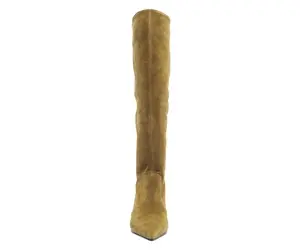 Schutz Lexi Slouch Suede Knee High Boots - Dried Olive