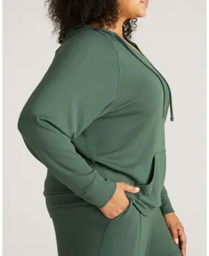 Universal Standard Plus Travelknit V-neck Hoodie