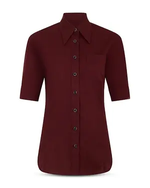 Rabanne Haut Cotton Shirt - Beet Red