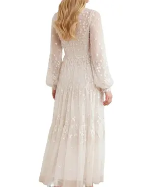 NEEDLE & THREAD Clover Long Sleeve Maxi Gown