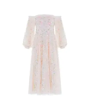 NEEDLE & THREAD Confetti Gloss Off-shoulder Dress