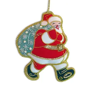 SUDHA PENNATHUR Santa Beaded Ornament Exclusive