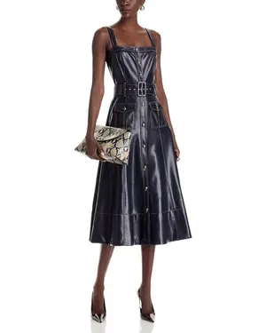 Cinq À Sept Vega Faux Leather Dress