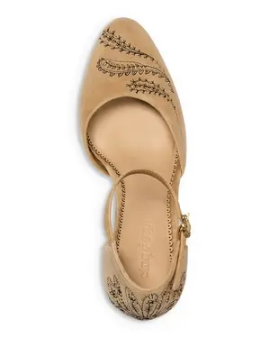 Cinq À Sept Mariana Embroidered Suede Pumps - Brown Sugar