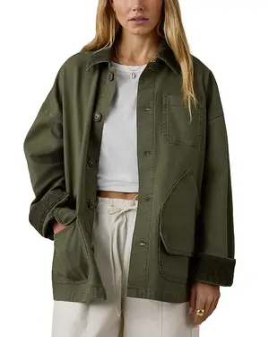 Faherty Brand Sunwashed Canvas Barn Jacket - Olive Night