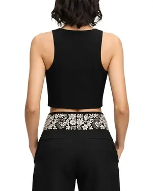 Cinq À Sept Aliana Embellished Cropped Vest