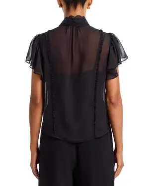 Cinq À Sept Virelle Ruffle Tie Neck Blouse