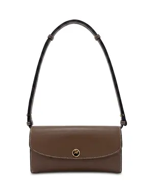 Veronica Beard Stitched Leather Crossbody - Whiskey