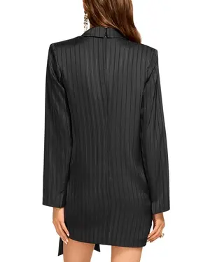 Ramy Brook Irina Satin Stripe Side Tie Dress