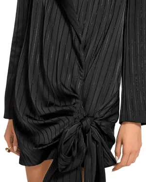 Ramy Brook Irina Satin Stripe Side Tie Dress