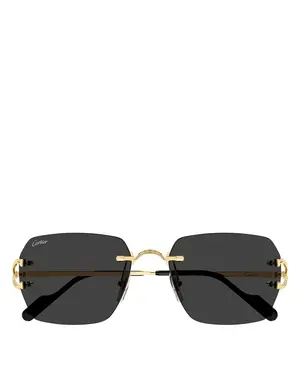 Cartier Oversized Rectangular Sunglasses, 59mm