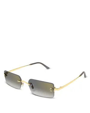 Cartier Rectangular Sunglasses, 56mm - Gold