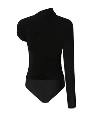 Pinko Croma Asymmetrical Slit Cutout Bodysuit - Black