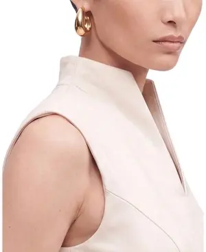 NOCTURNE Padded-shoulder Asymmetric Blouse