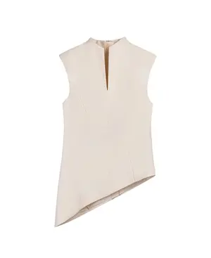 NOCTURNE Padded-shoulder Asymmetric Blouse