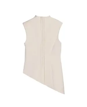 NOCTURNE Padded-shoulder Asymmetric Blouse