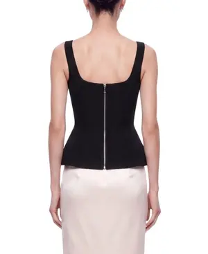 NOCTURNE Boned Square Neck Peplum Bustier Top