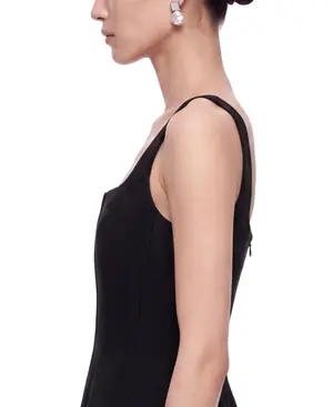 NOCTURNE Boned Square Neck Peplum Bustier Top