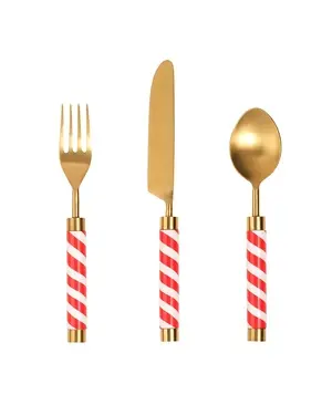 ZSA ZSA ZSU Rampur Steel Cutlery Spiral, Set Of 3 - Gold