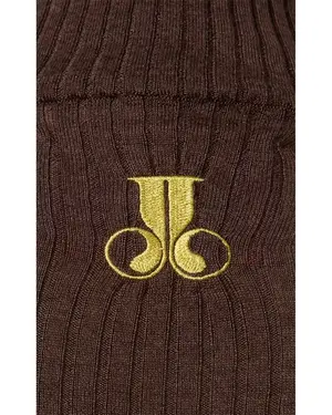 La DoubleJ High Kick Cashmere Blend Feather Trim Top