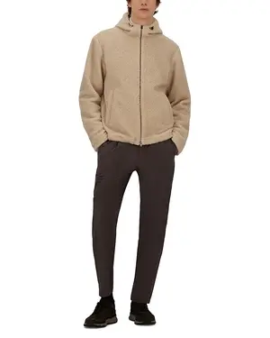 Herno Curly Melange Sherpa Hooded Bomber Jacket