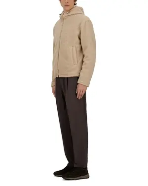 Herno Curly Melange Sherpa Hooded Bomber Jacket