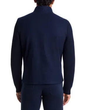 MAURIZIO BALDASSARI Wool Flannel Channel Quilt Blouson With Knit Sleeves