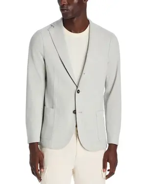 Eleventy Textured Jersey Jacket With Removable Hood - Light Grey