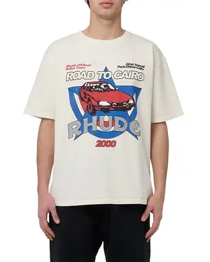 R H U D E Desert Crest Cotton Crewneck Logo T-shirt