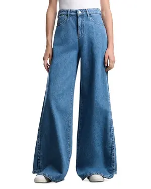 Emporio Armani High Rise Wide Leg Jeans - Blue Denim
