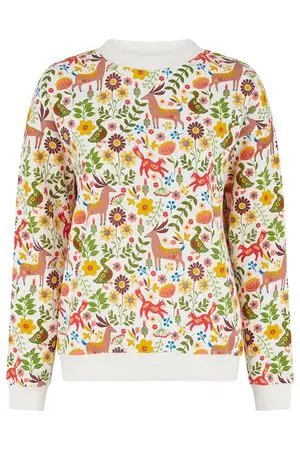 SUGARHILL BRIGHTON Noah Sweatshirt Cream Forest - White