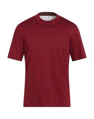 Brunello Cucinelli Man T-shirt Brick Size S Cotton Brick
