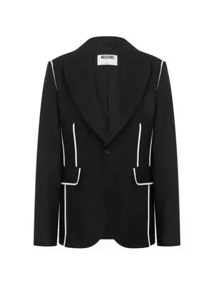 Moschino Piped Pleated-back Jacket - Black