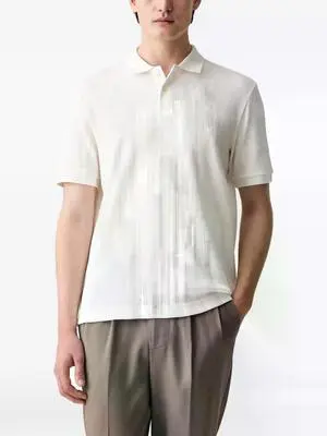 Marc O'polo Ribbed-knit Short-sleeve Polo Shirt - White