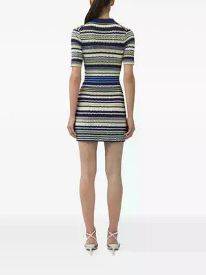 Simkhai Lira Chevron-knit Mini Polo Dress